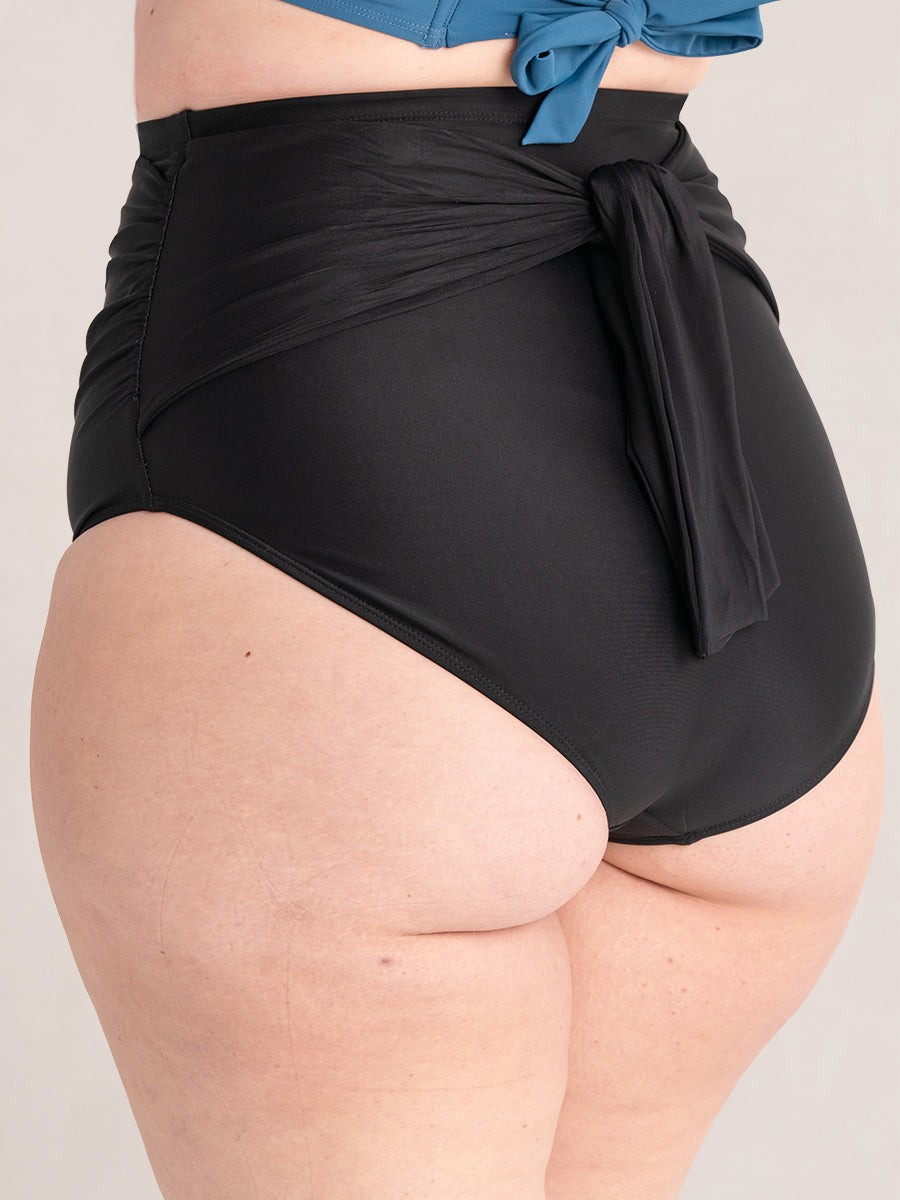 Shapermint Essentials High Waisted Tie Belt Swim Bottom